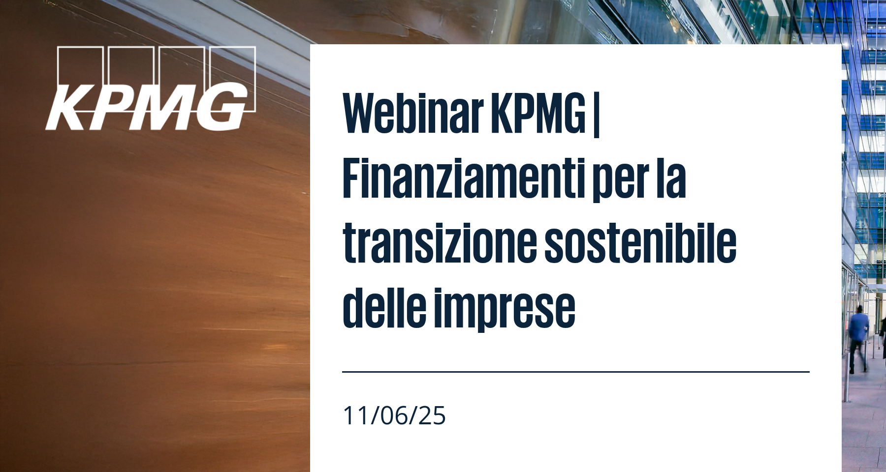 Webinar KPMG ESG Talks | Finanziamenti per la transizione sostenibile ...